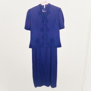 karin stevens | Dresses | Karin Stevens Mock 2piece Blue Dress | Poshmark